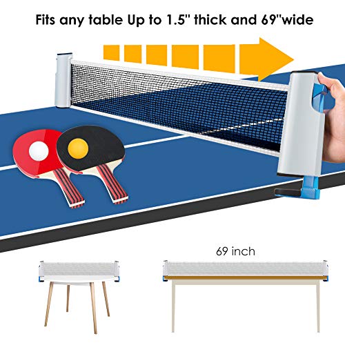 All-in-ONE Portable Ping Pong Set -Table Tennis Set with Retractable ...