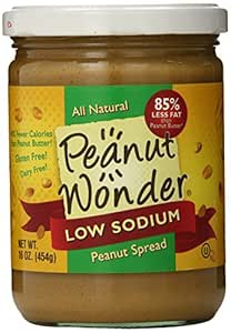 Amazon.com : Peanut Wonder Peanut Butter, Low Sodium, 16 Ounce : Edible ...