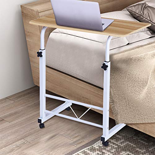 Overbed Table, TV Tray With Swivel Wheel Rolling, Height Adjustable ...