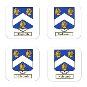 Amazon.com: Holcomb Family Crest Square Coasters Coat of Arms Coasters ...