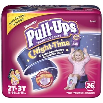 Amazon.com: Huggies Pull-Ups Training Pants, Nighttime, Girls, 2T-3T ...