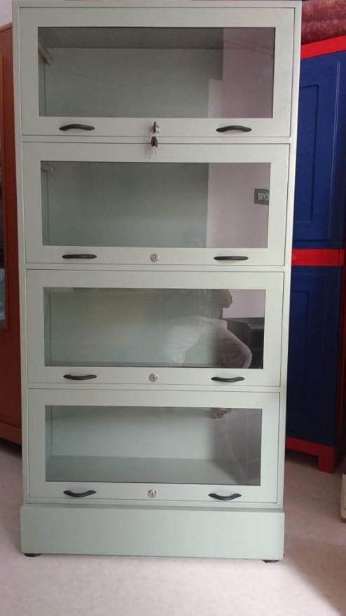 Steel Book Case- 4 compartments with 4 Glass shutters: Amazon.in: Home ...