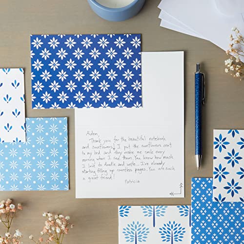 48 Pack Blue Notecards and Envelopes Set, Blank All-Occasion Greetings ...