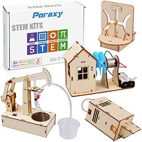 4 Set STEM Kit, Assembly Science Experiment Projects, 3D Wooden Puzzles ...