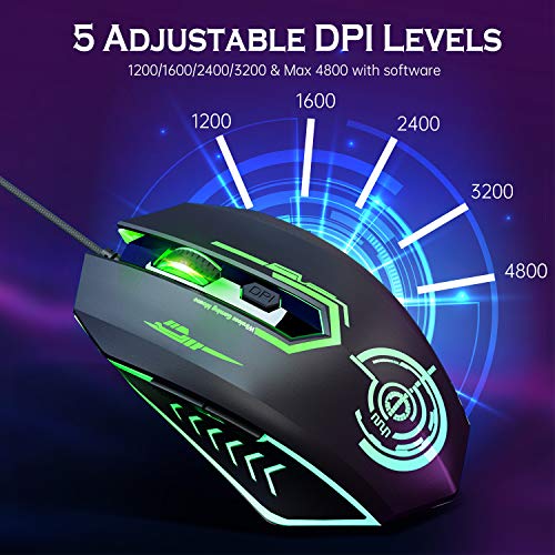 uhuru Gaming Mouse Wired, Laptop Computer Mice with 6 Programmable ...