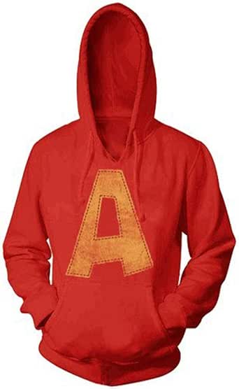 Amazon.com: Alvin and the Chipmunks Alvin A Distressed Adult Red Hoodie ...