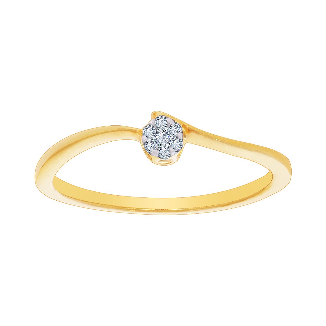 Buy Kalyan Jewellers 18KT Yellow Gold and Diamond Ring for Women at ...