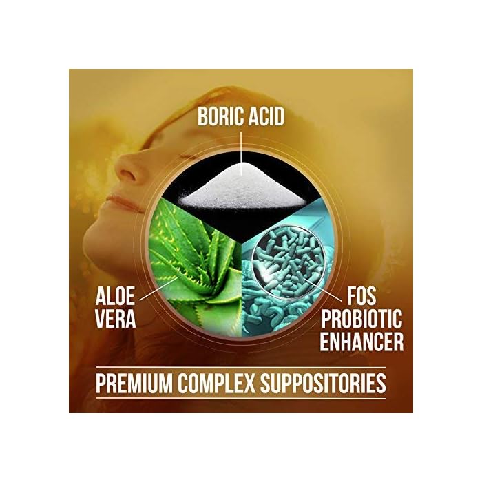 NutraBlast Boric Acid Vaginal Suppositories Complex w/Aloe Vera & FOS ...