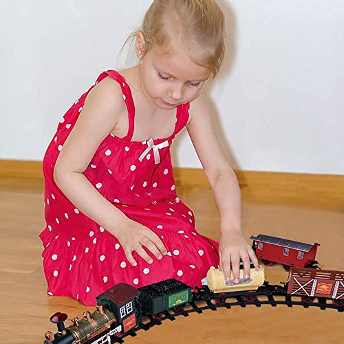 FUN LITTLE TOYS Train Set Classic Electric Train Toy Included 6 Cars ...