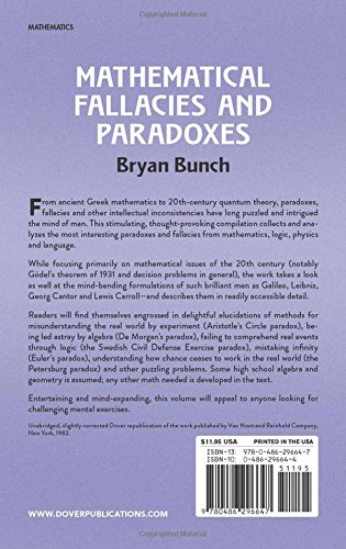 Mathematical Fallacies and Paradoxes (Dover Books on Mathematics ...