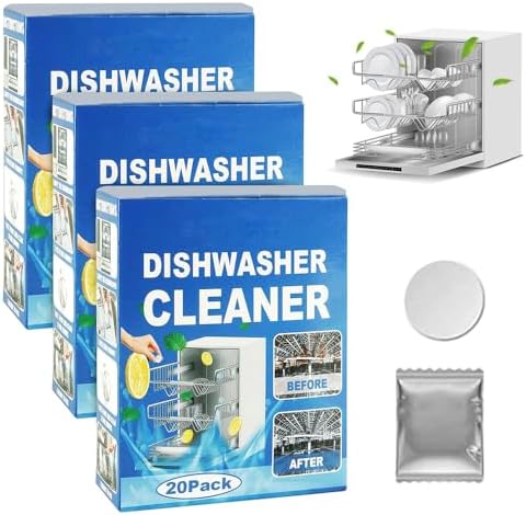 Dishwasher Cleaner and Deodorizer Tablets, Deep Cleaning Descaler Pods ...