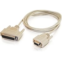 Amazon.com: C2G 03019 DB25 Male to DB9 Female Serial RS232 Null Modem Cable, Beige (6 Feet, 1.82 ...