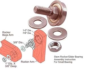 Stem Rocker Bearing Assembly 3/8" X 1", Bearing 7/8" OD, with mounting ...
