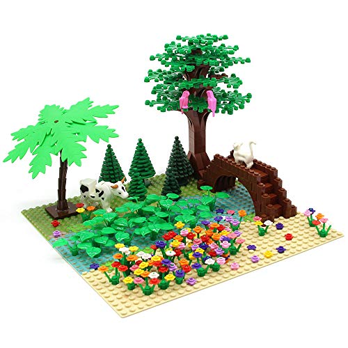 Feleph Natural Garden Building Bricks Set with Classic Baseplate City ...