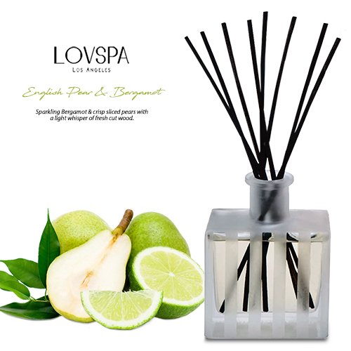 LOVSPA English Pear & Bergamot Reed Diffuser and Scented Sticks Set ...
