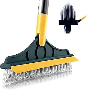 Amazon.com: 2 in 1 Cleaning Scrub Brush Grout Brush Scrape Floor Scrub Brush with Long Handle V ...