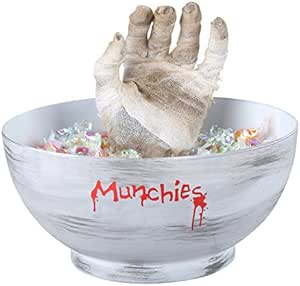Amazon.com : Deluxe Halloween Animated Mummy Hand Candy Bowl : Garden ...