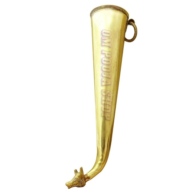 Buy Om Pooja Shop Brass Gaumukhi Shringi Abhishek Pot (Yellow_5.5 X 25. ...