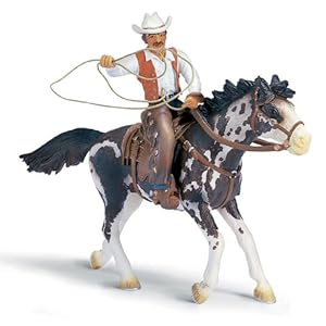 Amazon.com: Schleich Cowboy with Lasso on Horse: Toys & Games