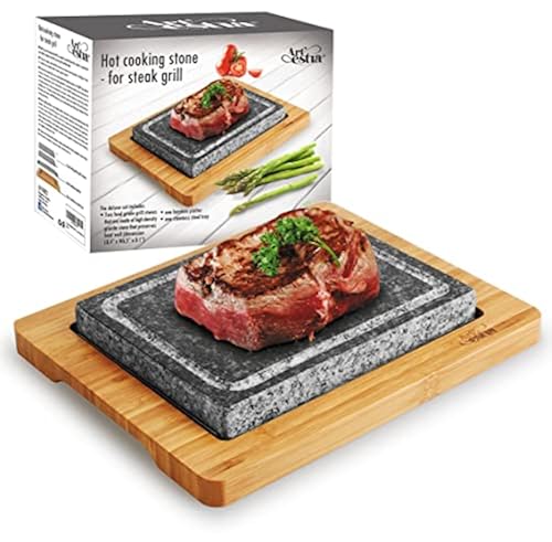 Artestia Cooking Stones for Steak,Double Cooking Stones in One Sizzling ...