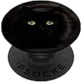 Amazon.com: Fluffy Black Cat Eyes - Halloween PopSockets PopGrip ...