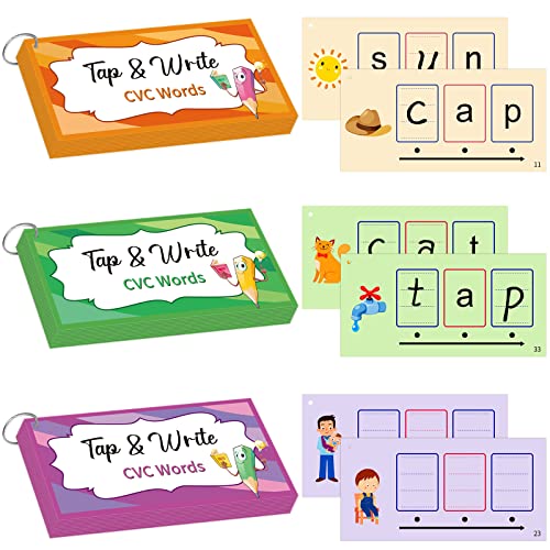 Mua 126 Cards Tap and Write CVC Words Flash Cards Laminated Tracing ...
