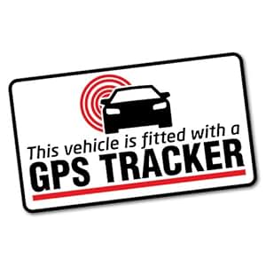 Amazon.com: GPS Tracker Fitted Warning Sticker Decal Safety Sign Car ...