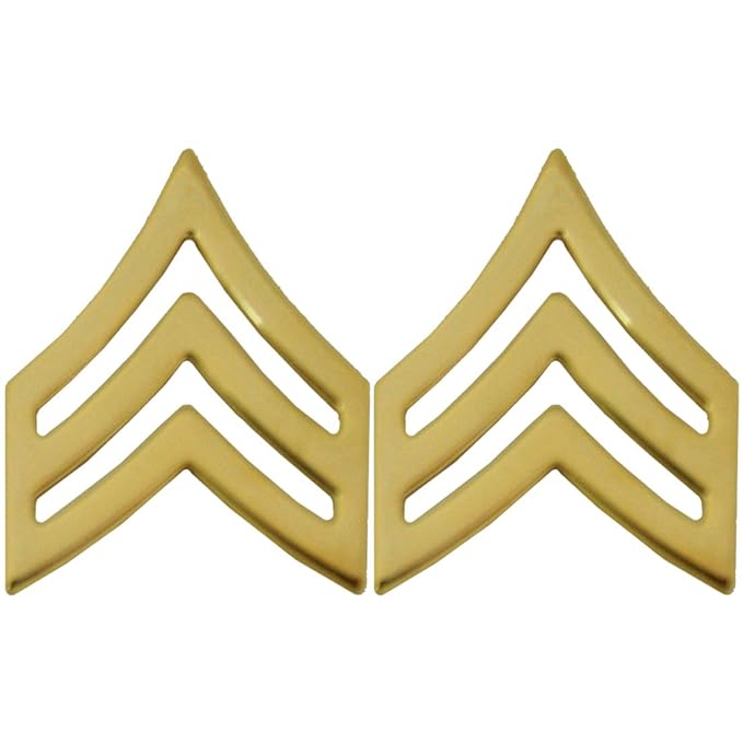 Amazon.com: Army E5 SGT Sergeant Gold Pin-On Rank - Pair: Clothing
