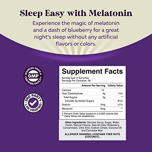 Melatonin 5mg Natural - Gelatin Free and Halal Melatonin Gummies 5mg ...