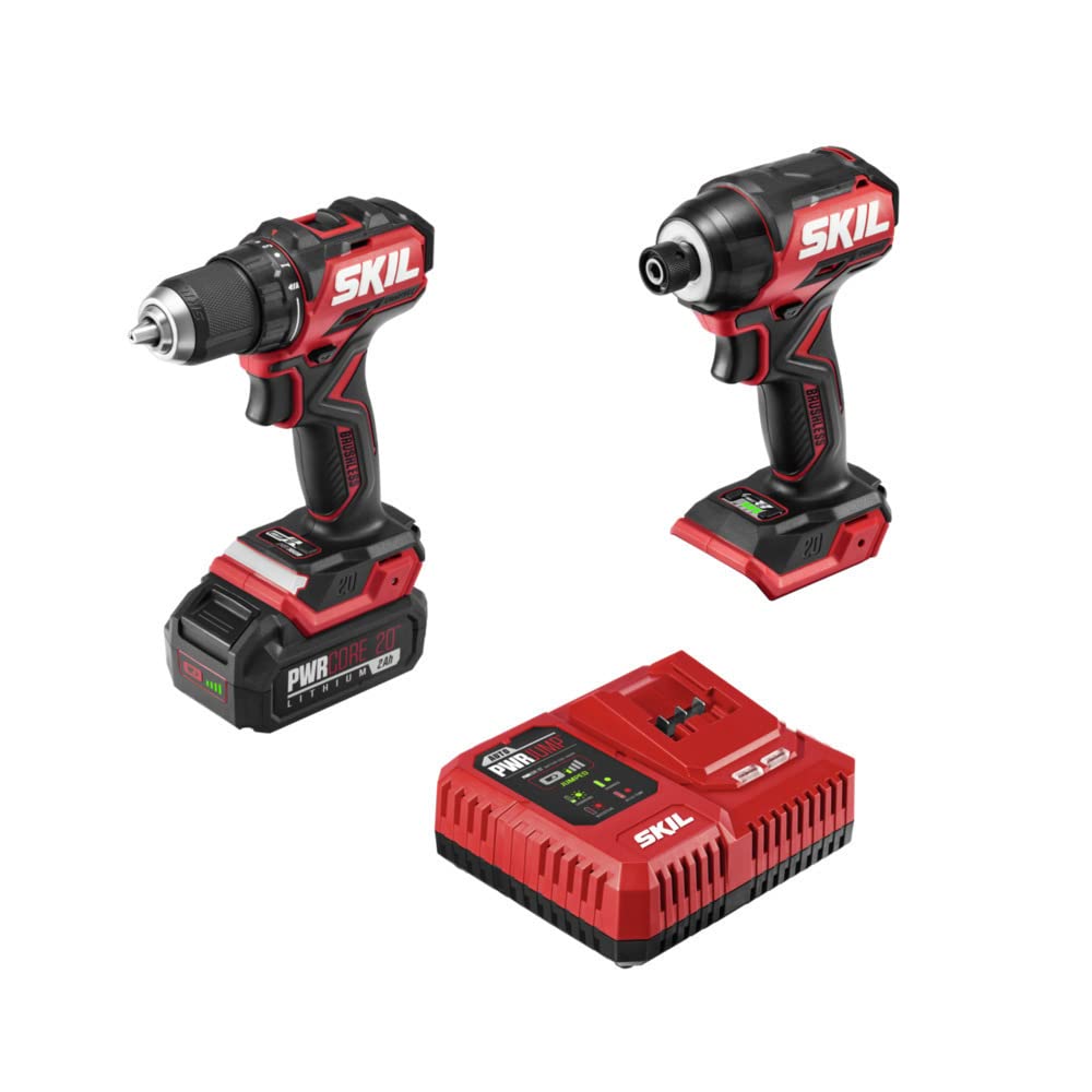 Skil PWR CORE 20 Brushless 20V Compact Drill Driver and Impact Driver ...