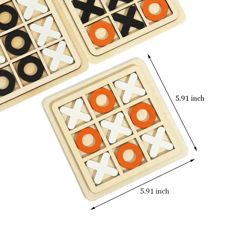 Tic Tac Toe XO Wooden Board Games Desk Toys 3 Pack Classical Family ...