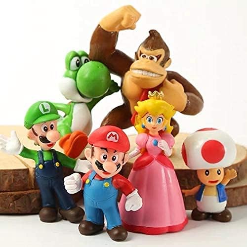 SUENOS 6 Pack Mario Movie Toys, Mario Movie Figures 1.2-2 inches Tall ...