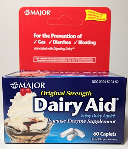 Buy Major Original Strength Dairy Aid Lactase Enzyme Suppliment - 60 ...