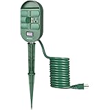 DEWENWILS Outdoor Power Stake Timer Waterproof, 100FT Wireless Remote ...