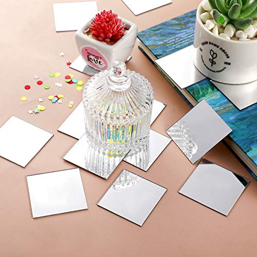 50 Pieces 2 Inch Mini Size Square Mirror Adhesive Small Square Mirror ...