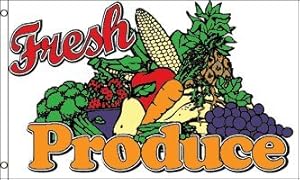 Amazon.com : FRESH PRODUCE FLAG, 3'x5' shop stand banner garden sign ...