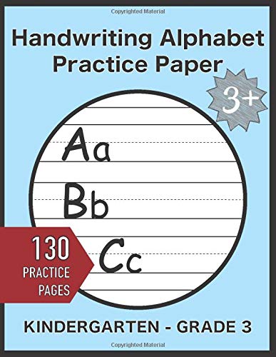 Handwriting Alphabet Practice Paper for Kindergarten to Grade 3: Lined ...