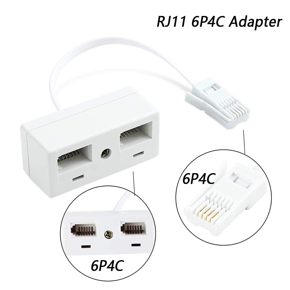 BT Socket Adapter,SHONCO 2Pack BT Telephone Socket Splitter Male to 2 ...
