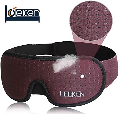 LEEKEN 3D Sleeping Eye Mask - 100% Lights Blockout Sleep Mask for Men ...