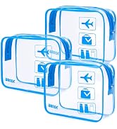 Amazon.com : TSA Approved Clear Travel Toiletry Bag wih Zippers Carry ...