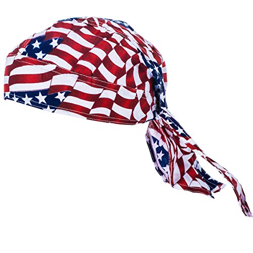 American Flag Durag - USA Doo Rag - Dew Rags for Men - Patriotic Skull ...