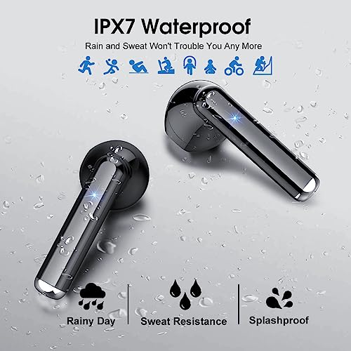 Wireless Earbuds Bluetooth 5.3 Headphones with 4-Mics Clear Call and ...