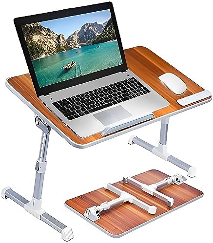 ALCOACH Laptop Bed Tray Desk Adjustable Portable Laptop Table, Bed ...