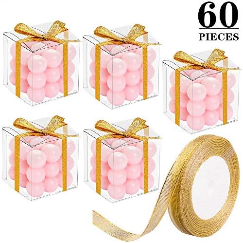 Clear Plastic Boxes 60 Pcs 2 x 2 x 2 Inch for Wedding Party Baby Shower ...
