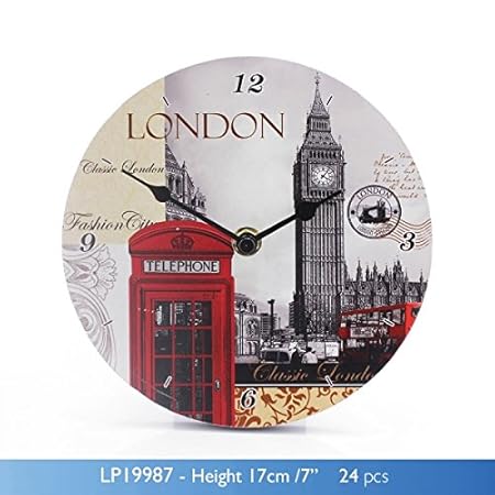 New London Round Wall Clock: Amazon.co.uk: Kitchen & Home