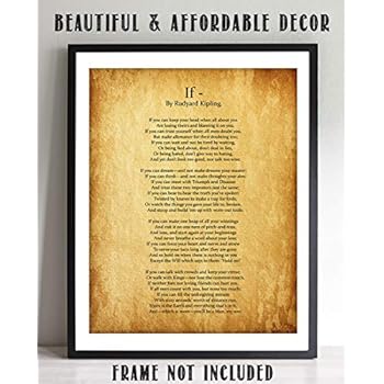 Amazon.com: WeSellPhotos Rudyard Kipling Poem “If” | Motivational ...