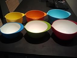 Amazon.com: Trudeau Set of 3 Mixing Bowls, 2-Tone Color: Kitchen & Dining