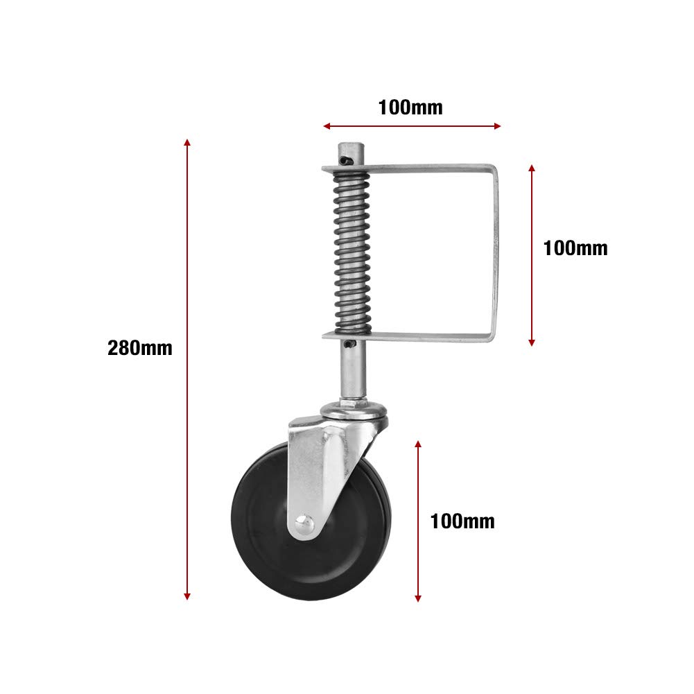 Eurobuy 4″ Heavy Duty Spring Loaded Swivel Caster Rubber Gate Wheel ...