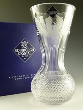 Boxed Edinburgh Crystal THISTLE Vase 8" (Newer Cutting): Amazon.co.uk ...