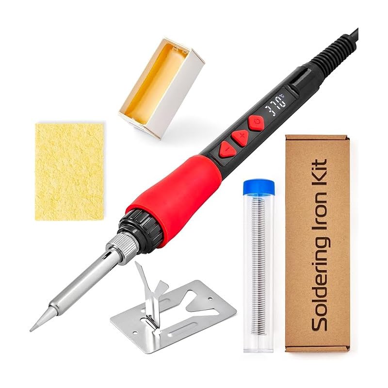 Soldering Iron Kit, 60W 120V Digital LED Display 5-in-1, Solder Wire ...